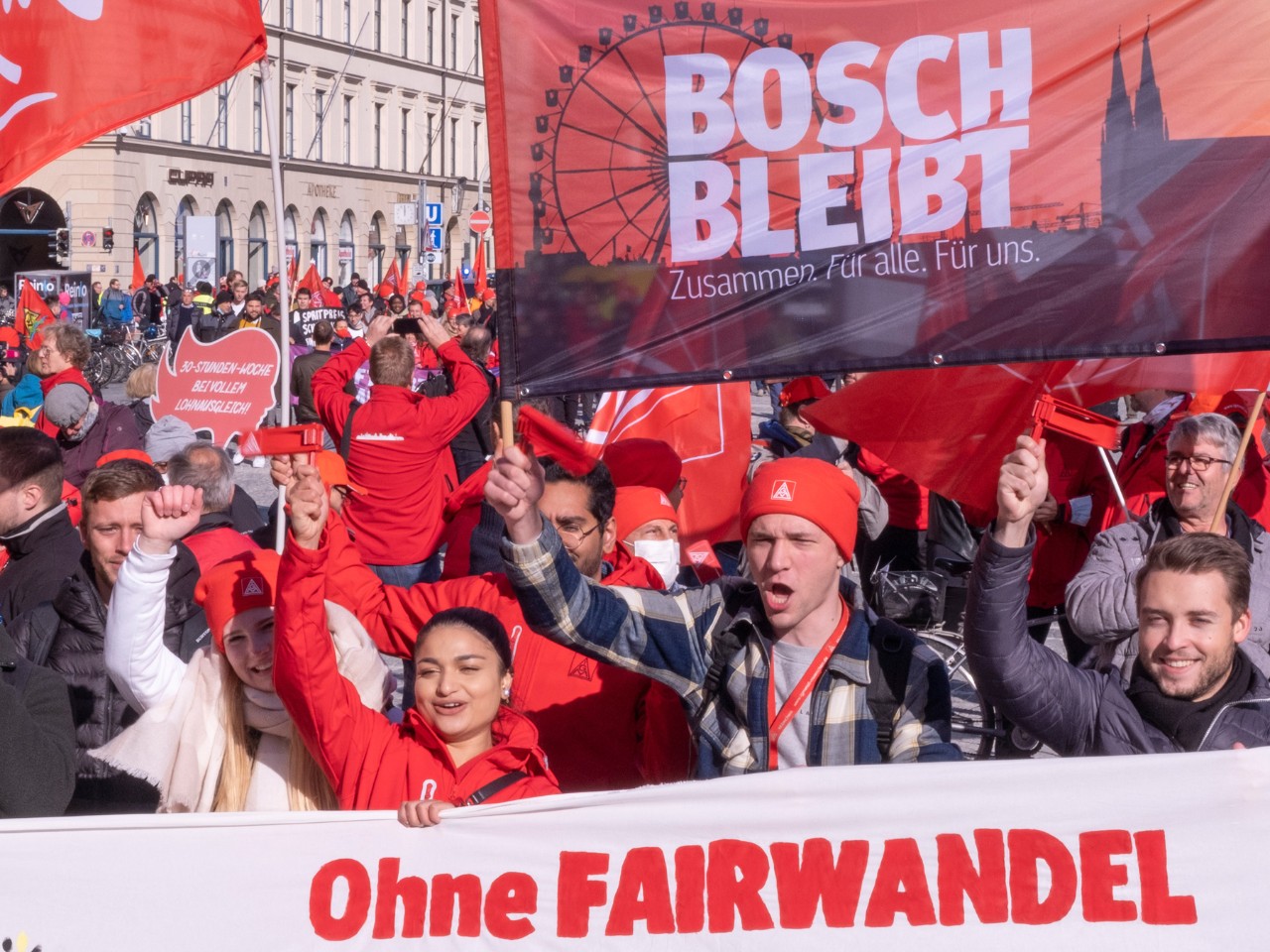 Kampf gegen Schließung bei Bosch in München